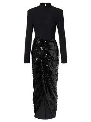 Remain Birger Christensen Gathered Sequined Maxi Dress - Black