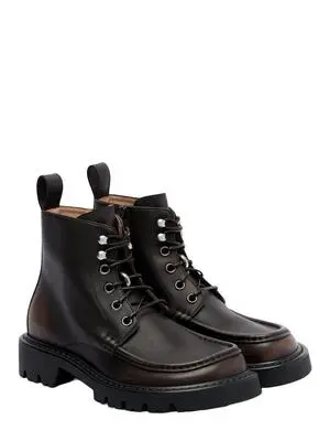 Loewe Sierra Leather Combat Boots - Brown