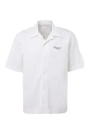 Givenchy Logo Cotton Poplin Bowling Shirt - White