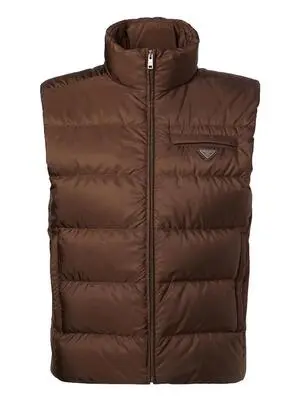 Prada Re-nylon Down Vest - Brown