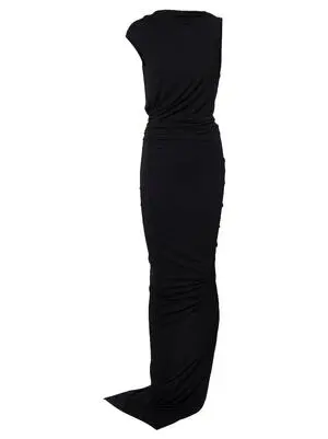 Rick Owens Eva Draped Jersey Maxi Dress - Black