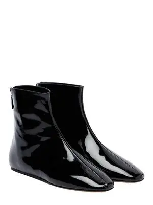 Le Monde Beryl Patent Leather Ankle Boots - Black
