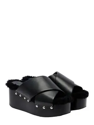 Le Monde Beryl Leather Sandals - Black