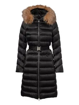 Moncler Leersie Shearling-trimmed Hooded Down Coat - Black