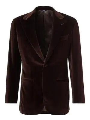Thom Sweeney Cotton Velvet Blazer - Brown