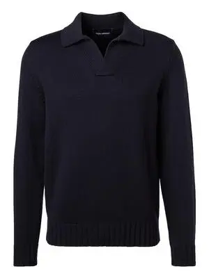 Thom Sweeney Wool Polo Sweater - Blue