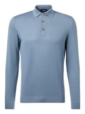 Thom Sweeney Wool Polo Sweater - Blue
