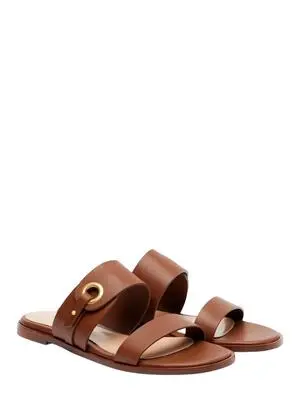 GIANVITO ROSSI Leather Sandals - Brown
