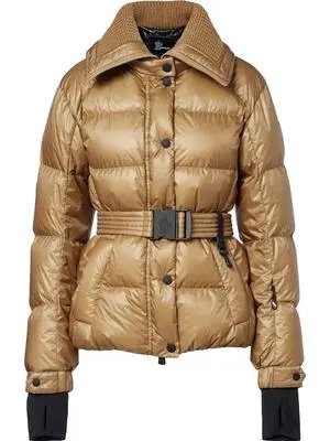 Moncler Bataillouse Belted Down Ski Jacket Gold