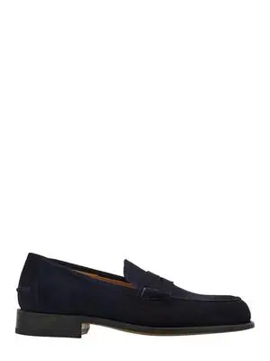 FERRAGAMO Tramezza Velvet Loafers - Blue