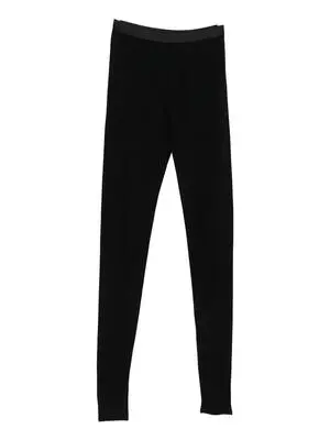 FORTE_FORTE Wool Ribbed Jersey Leggings With Spats - Black