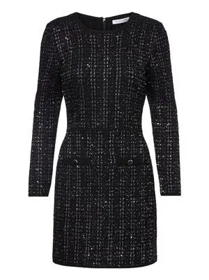 Veronica Beard Channing Tweed Minidress - Black