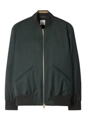Paul Smith Wool 'storm System' Bomber Jacket - Green