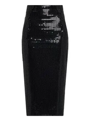 Akris Corded Sequin Midi Skirt - Black