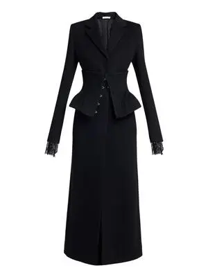 Alexander McQueen Long Corset Wool-cashmere Coat - Black