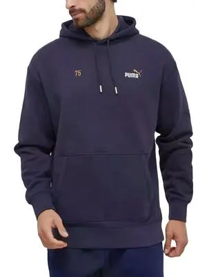 PUMA Logo-embroidered Graphic Hoodie - Blue