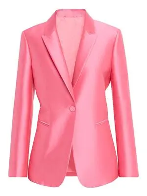 Alberta Ferretti Mikado Silk Single-breasted Jacket - Fucsia
