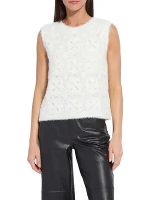 Lyssé Camila Crochet Sleeveless Sweater - Snow White