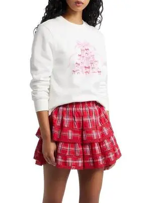LoveShackFancy Tiered Ruffle Miniskirt - Cherry Jubilee