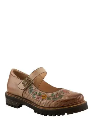SPRING STEP SHOES Danuella Platform Mary Jane - Beige Multi