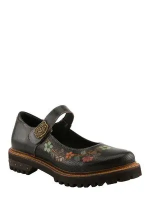 SPRING STEP SHOES Danuella Platform Mary Jane Black Multi