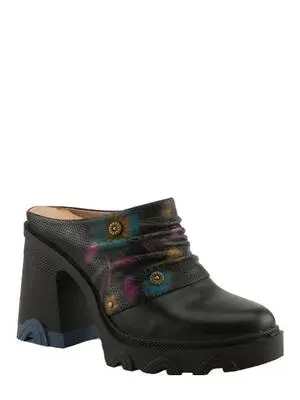 SPRING STEP SHOES Chemistry Platform Mule - Black Multi