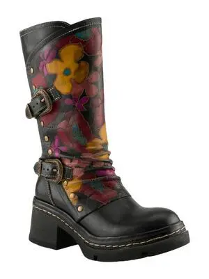 SPRING STEP SHOES Platform Boot - Black Multi