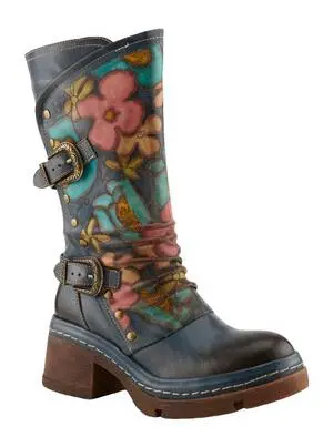 SPRING STEP SHOES Platform Boot - Blue Multi