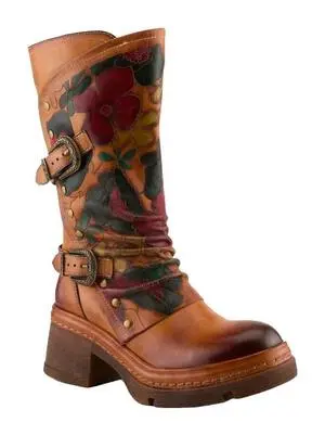 SPRING STEP SHOES Platform Boot - Camel Multi