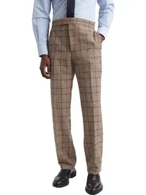Thom Browne Classic Fit Plaid Tweed Trousers - Dark Brown