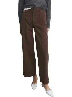 Mango High-waist Wide Leg Jeans - Chocolate
