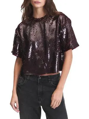 Deluc Sequin Top - Bordeaux