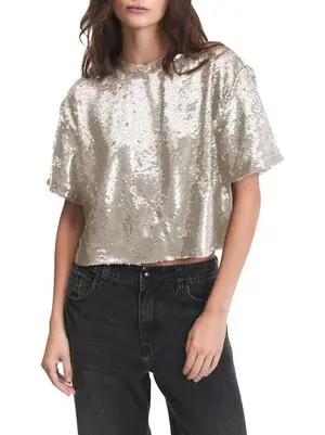 Deluc Sequin Top Off White
