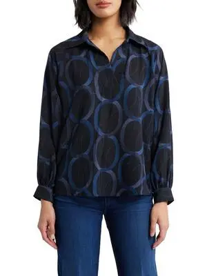 APNY Raglan Sleeve Top - Sapphire/black Multi