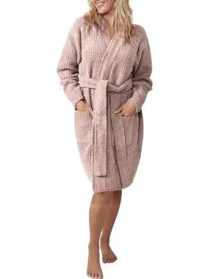 SUNDAY CITIZEN Rib-Knit Cardigan Robe Rose