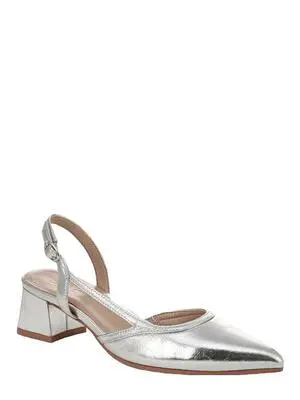 Naturalizer Mila Pointed Toe Slingback Pump - Silver