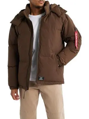 Alpha Industries Down & Feather Puffer Parka - Espresso