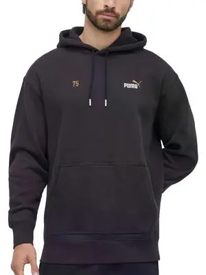 PUMA Logo-embroidered Graphic Hoodie - Black