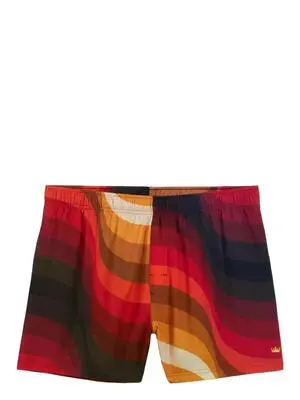 OSKLEN Ipanema Wave-pattern Swim Shorts - Red