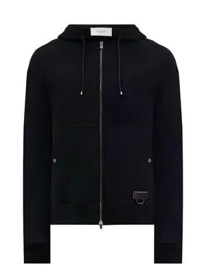 Agnona Hooded Zip Sweater - Black