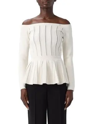 Elisabetta Franchi Off-the-shoulder Sweater - Milk