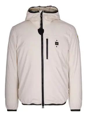 BLAUER. Hooded Jacket With Zip Closure - White