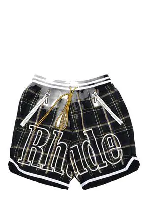 Rhude Flannel Court Logo Short - Green