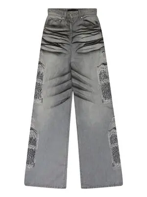 WHO DECIDES WAR BY EV BRAVADO Noir Stripe Wide Leg Jeans - Grey