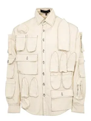 WHO DECIDES WAR BY EV BRAVADO Tech Coat - White