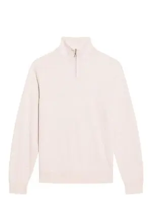 Theory Hilles Cashmere Quarter-zip Sweater - Alabaster