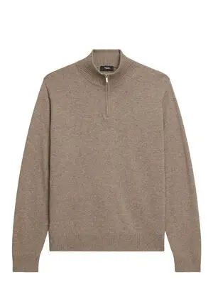 Theory Hilles Cashmere Quarter-zip Sweater - Dark Feath