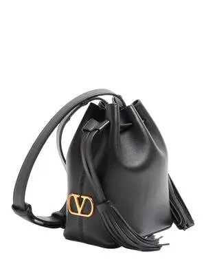 Valentino Garavani Leather Bucket Bag - Nero