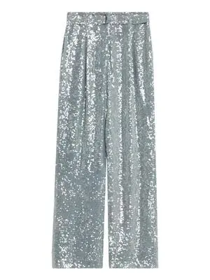 Lapointe Sequined Pleated Wide-leg Pants - Steel Blue