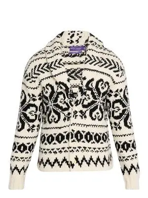 Ralph Lauren Cashmere Fair Isle Shawl Cardigan - Classic Black